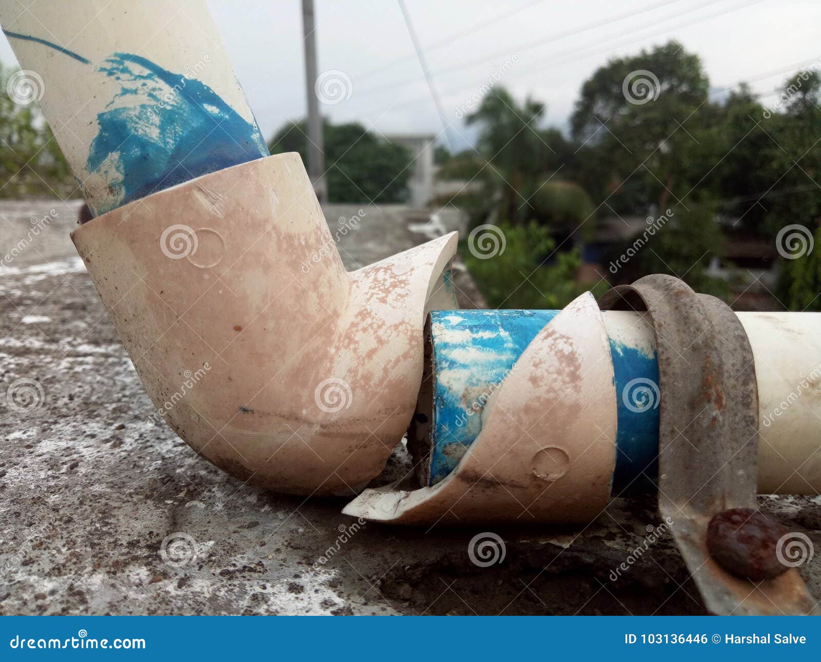 Broken Pipe of the Water Suppy Stock Photo - Image of supply, open ...