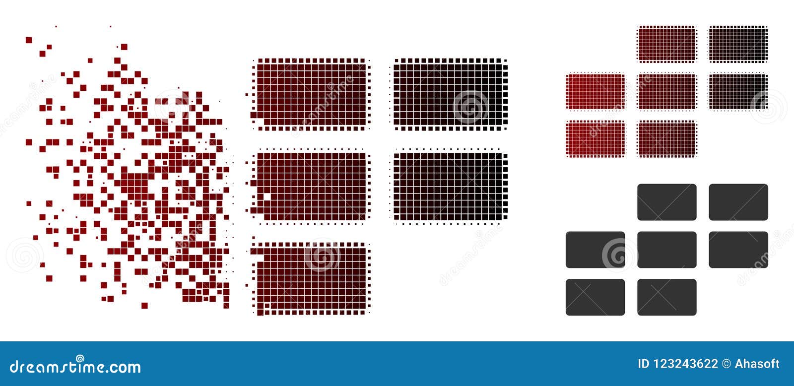 Broken Pixel Halftone Calendar Grid Icon Stock Vector - Illustration of ...