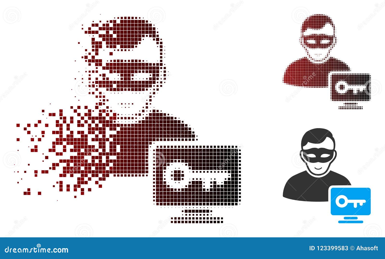 Pixel Art Hacker Cartoon Vector | CartoonDealer.com #99878403