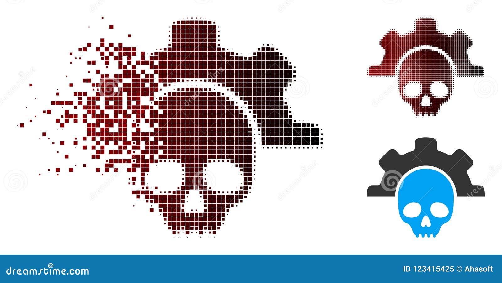 Broken Pixel Halftone Dead Tools Icon Stock Vector - Illustration of ...