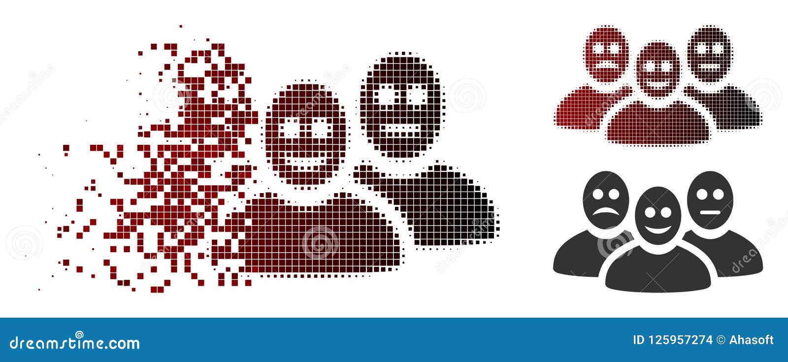 Broken Pixel Halftone Emotional Users Icon Stock Vector - Illustration ... Broken Pixel Halftone Emotional Users Icon Stock Vector - Illustration ...