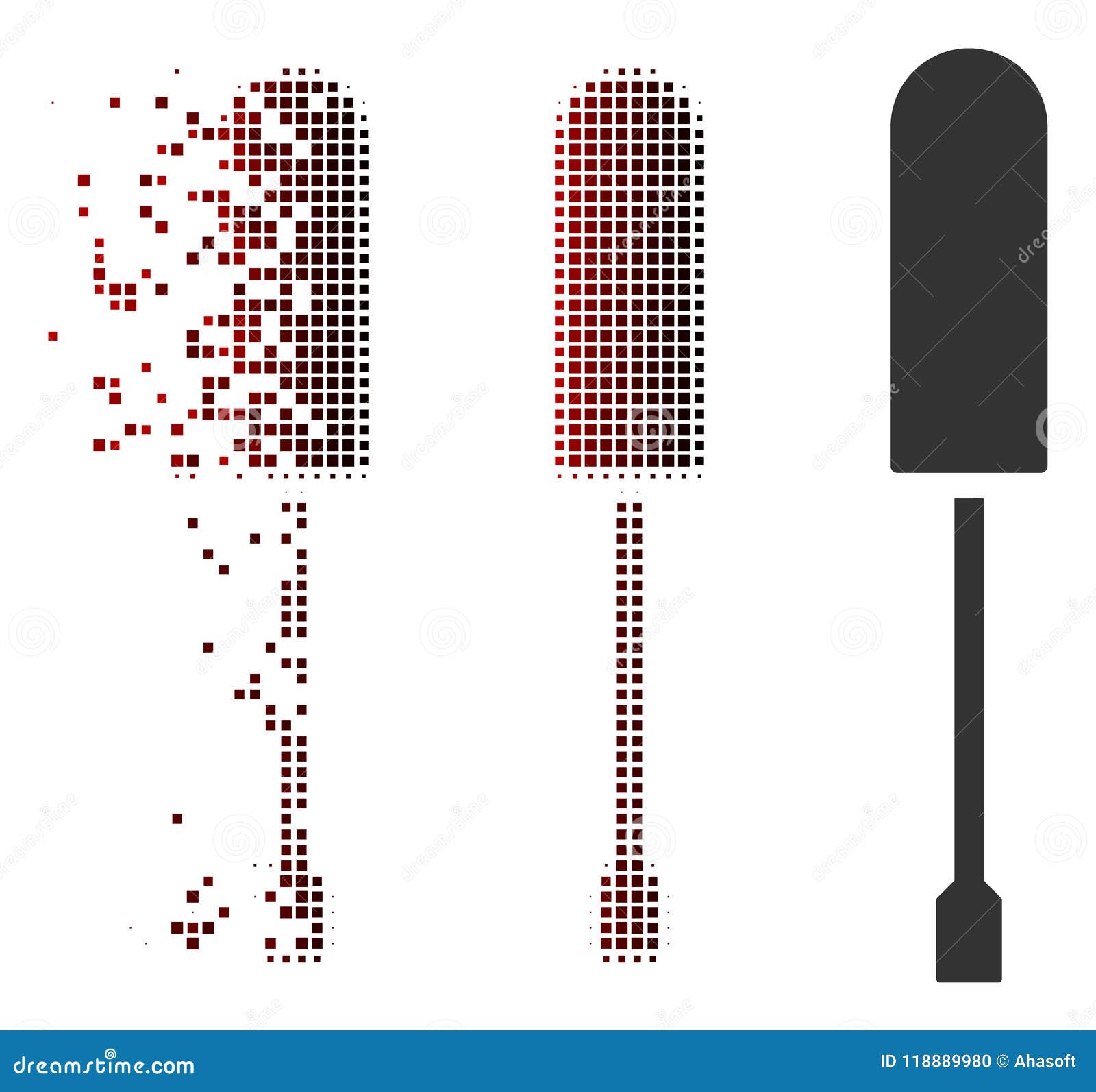 Broken Pixel Halftone Screwdriver Icon Stock Vector - Illustration of ...