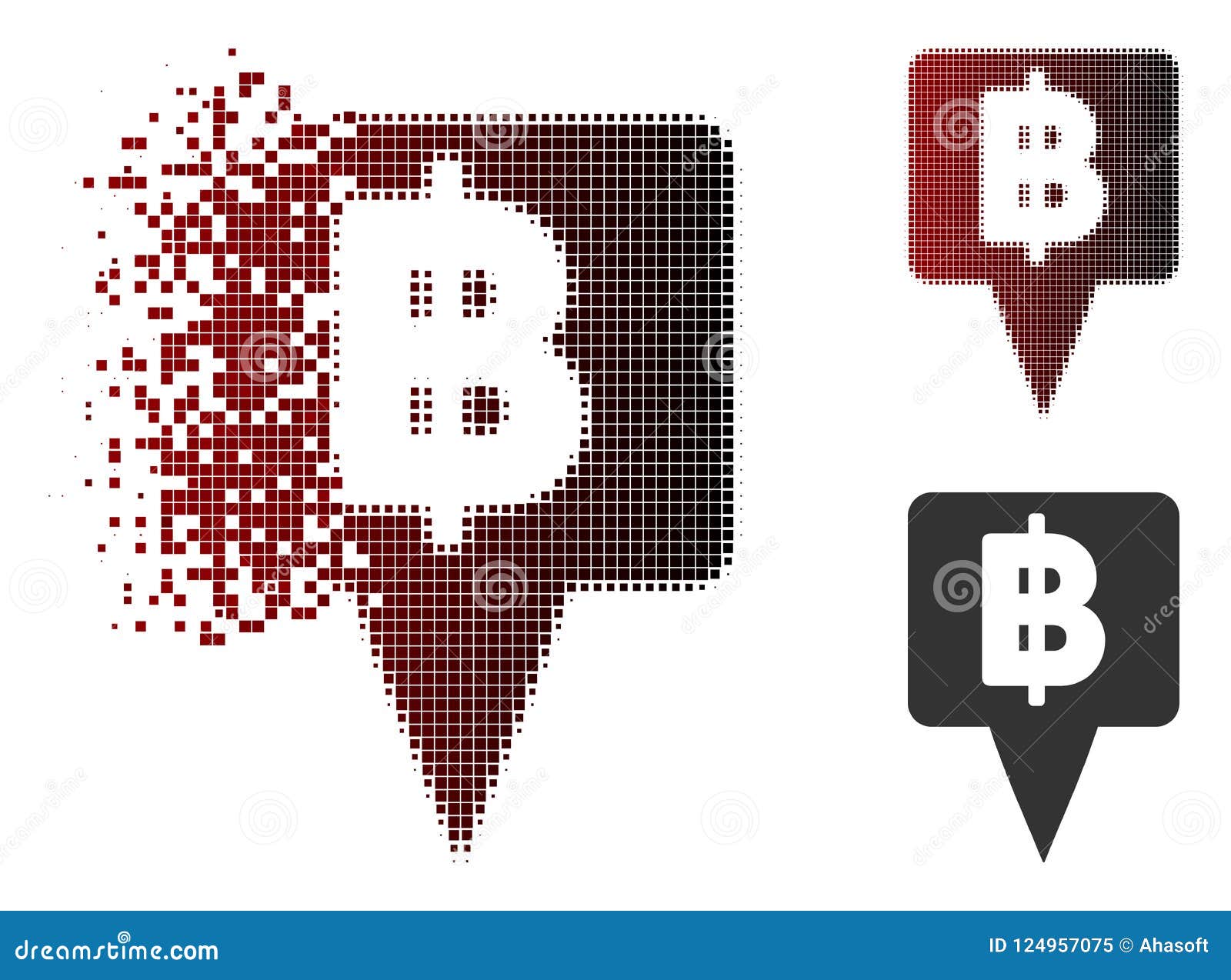 Broken Pixel Halftone Thai Baht Map Pointer Icon Stock Vector ... Broken Pixel Halftone Thai Baht Map Pointer Icon Stock Vector ...