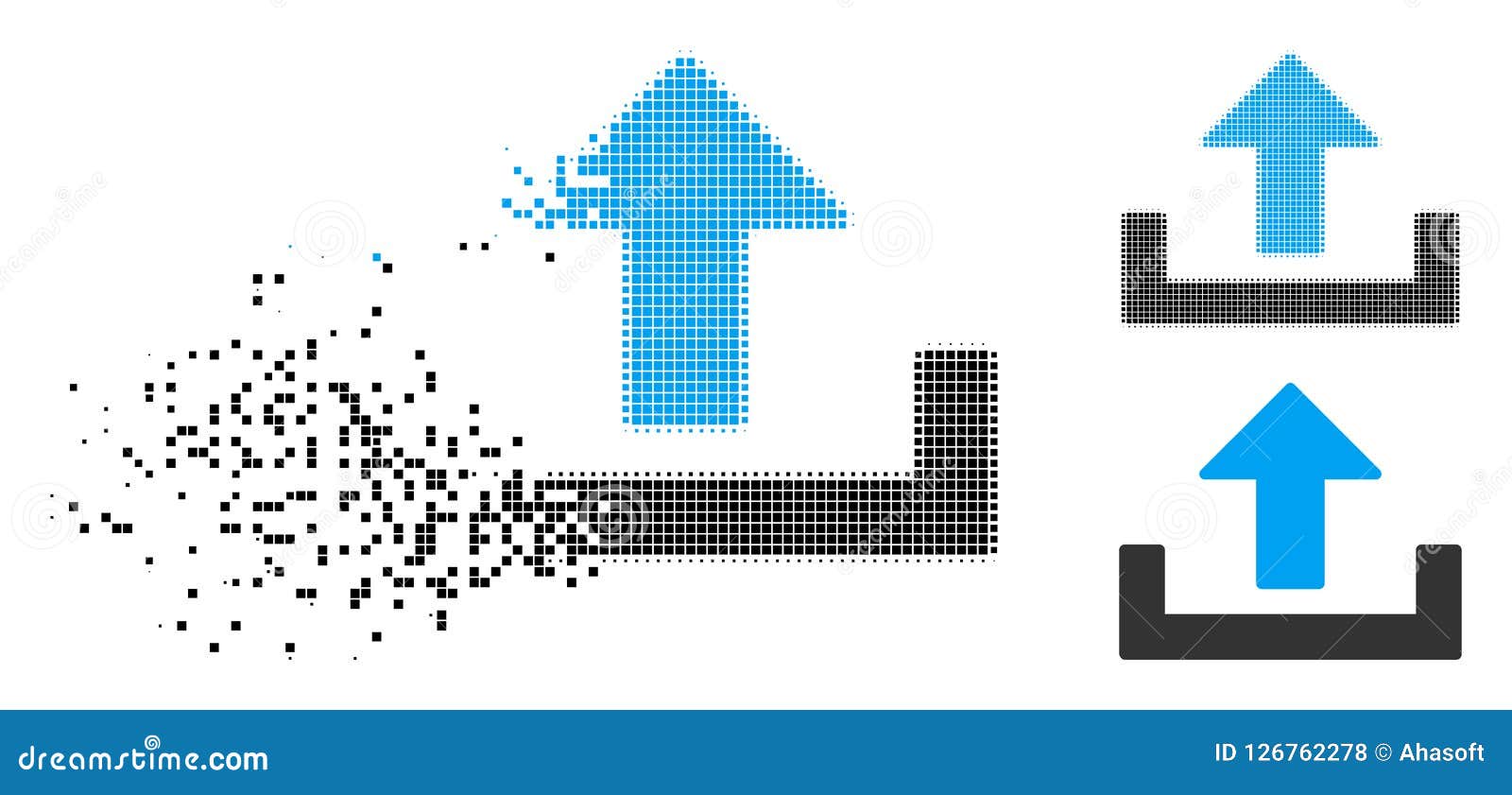 Broken Pixel Halftone Upload Container Icon Stock Vector - Illustration ... Broken Pixel Halftone Upload Container Icon Stock Vector - Illustration ...