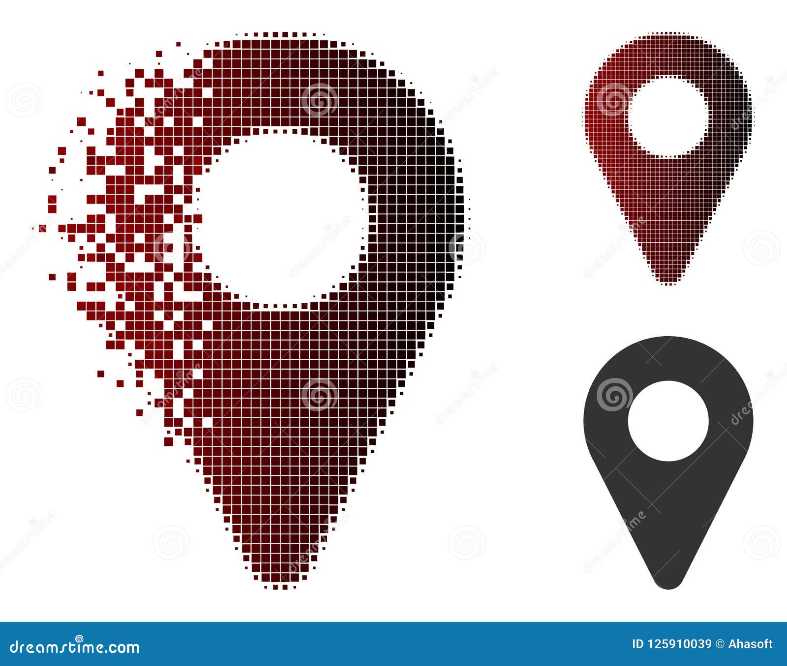 Broken Pixelated Halftone Map Marker Icon Stock Vector - Illustration ... Broken Pixelated Halftone Map Marker Icon Stock Vector - Illustration ...
