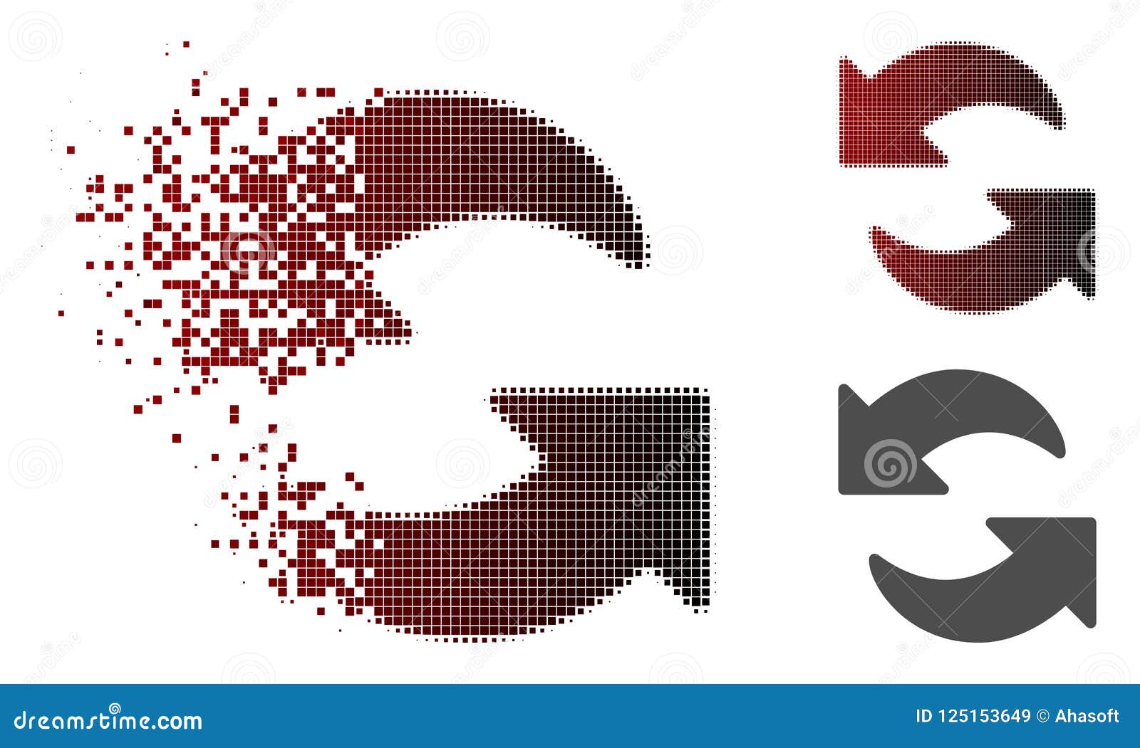 Broken Pixelated Halftone Refresh Icon Stock Vector - Illustration of ...