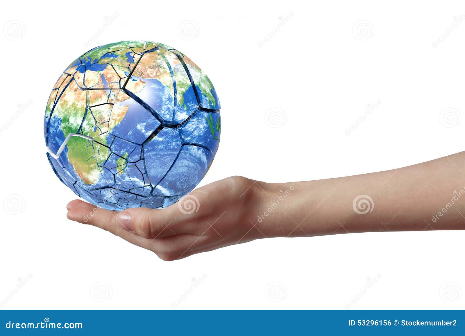 Broken Planet Earth on a White Background Stock Illustration ...