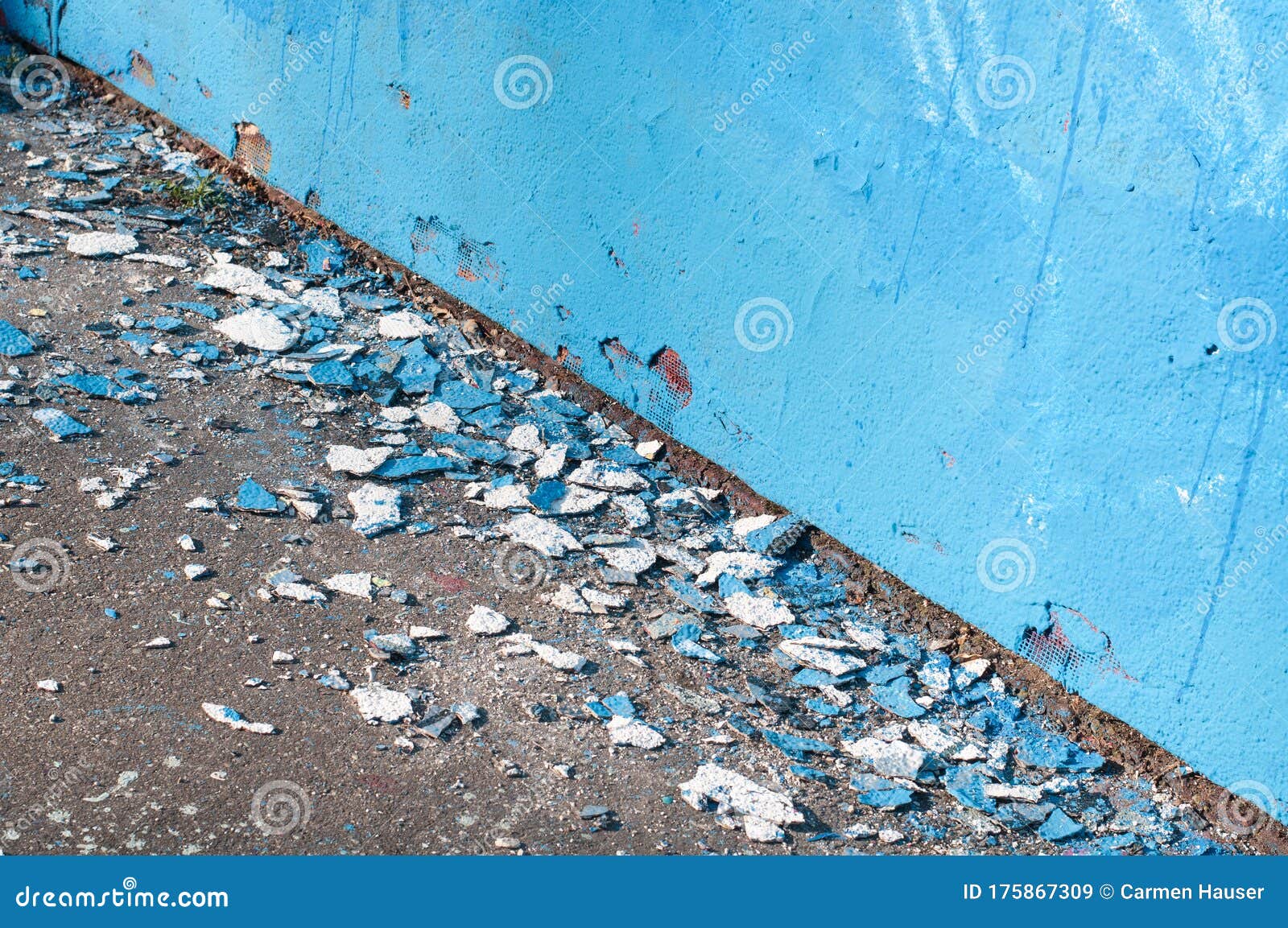 Chips of Broken Plaster Lying on Floor Stock Image - Image of messy ...