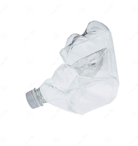 Broken Plastic Bottle Isolated on White Bachground Stock Image - Image ...