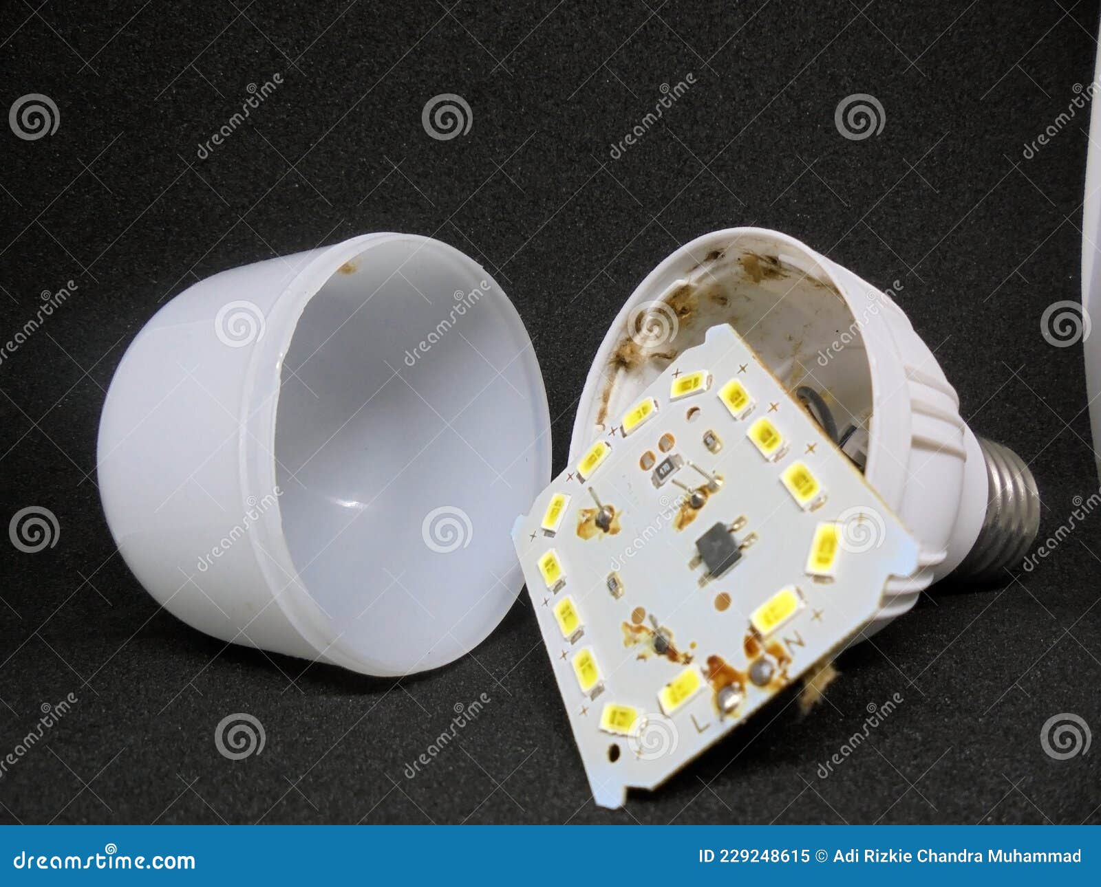 A Broken Plastic Bulb stock image. Image of lighting - 229248615