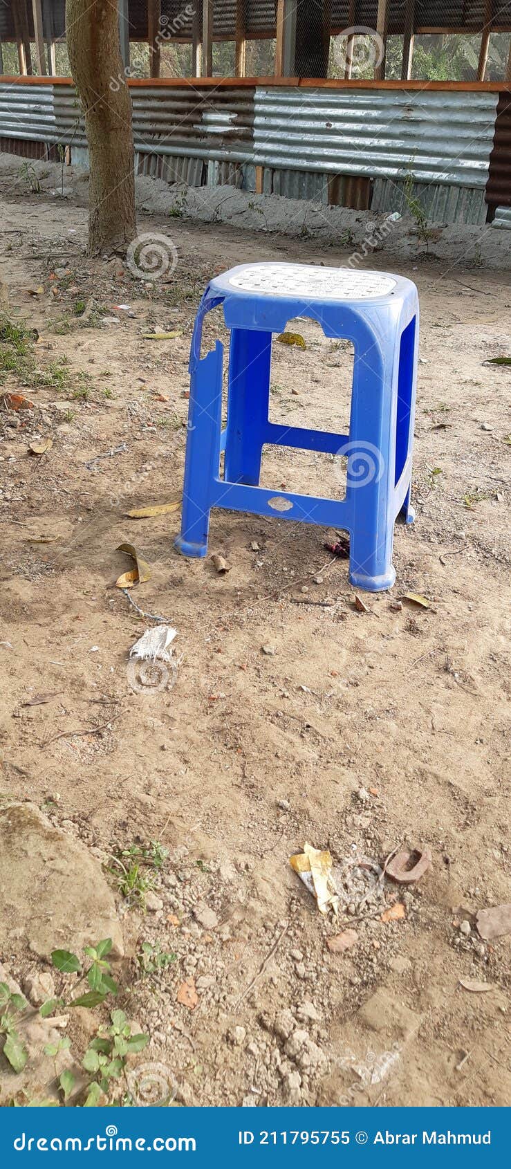 A Broken Plastic Chair in Village Stock Image - Image of broken ...