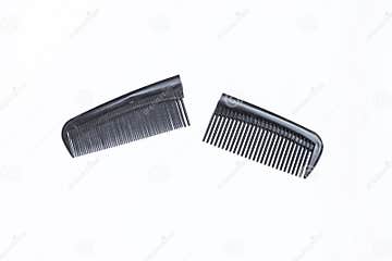 Broken Plastic Comb with Space on White Background Stock Photo - Image ...