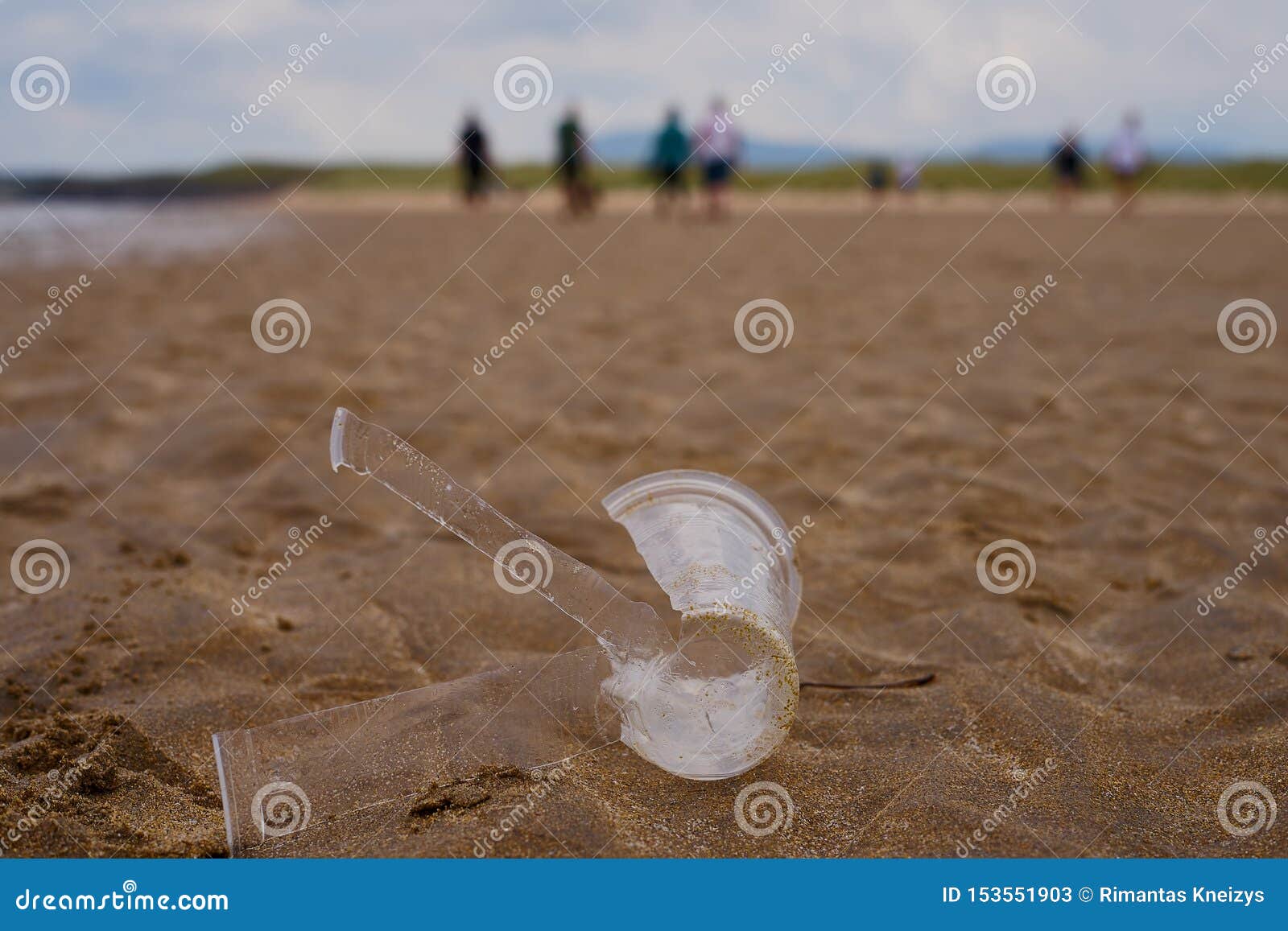 Broken Plastic Cup on the Nice Sandy Beach Stock Image - Image of ...