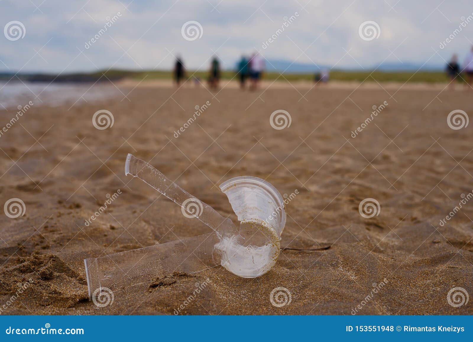 Broken Plastic Cup on the Nice Sandy Beach Stock Photo - Image of ...