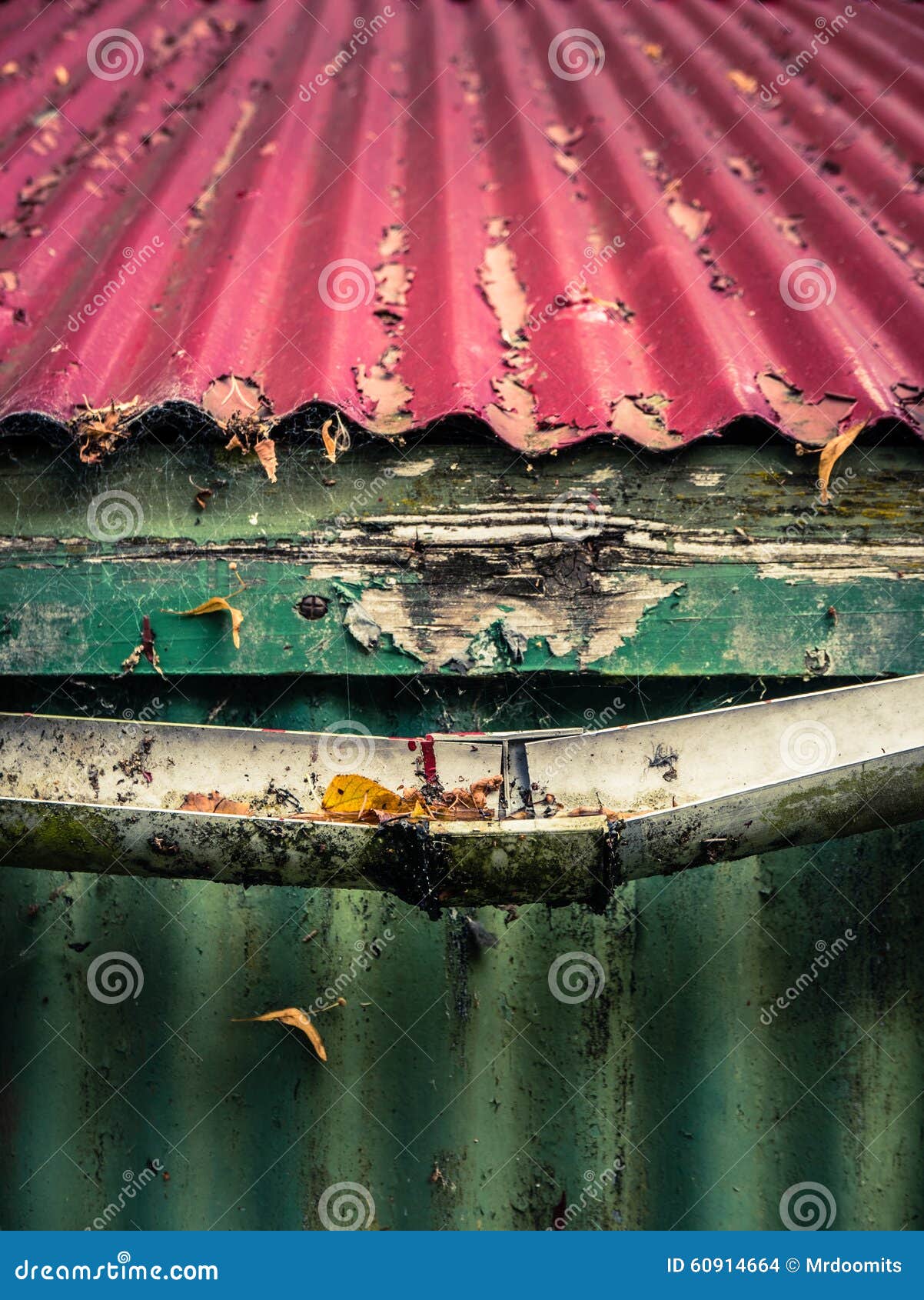 Broken Plastic Gutter stock photo. Image of improvement - 60914664