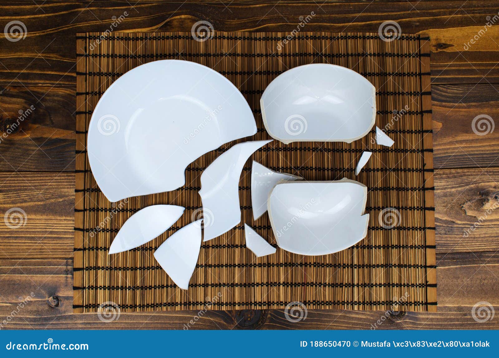 Broken plate. stock photo. Image of damage, background - 188650470