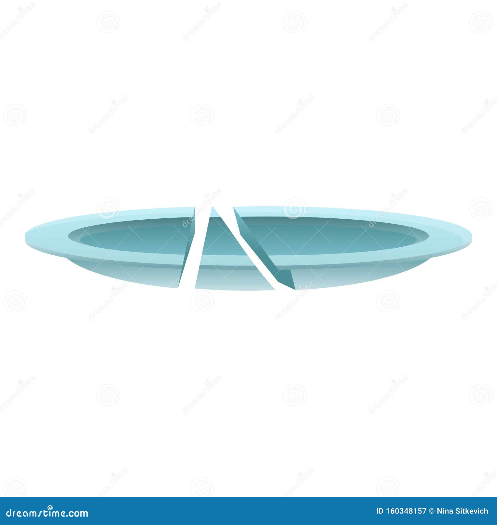 Broken Plate Icon, Cartoon Style Stock Vector - Illustration of dining ...