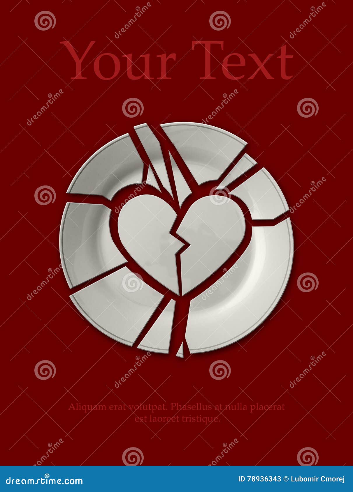 Broken Plate, Glued Back Together, Visible Scars Shows The Attempt To ...