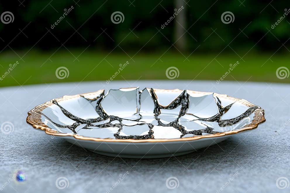 Broken Plate, Sudden Noise, Startling Crash Interrupts the Quiet with a ...