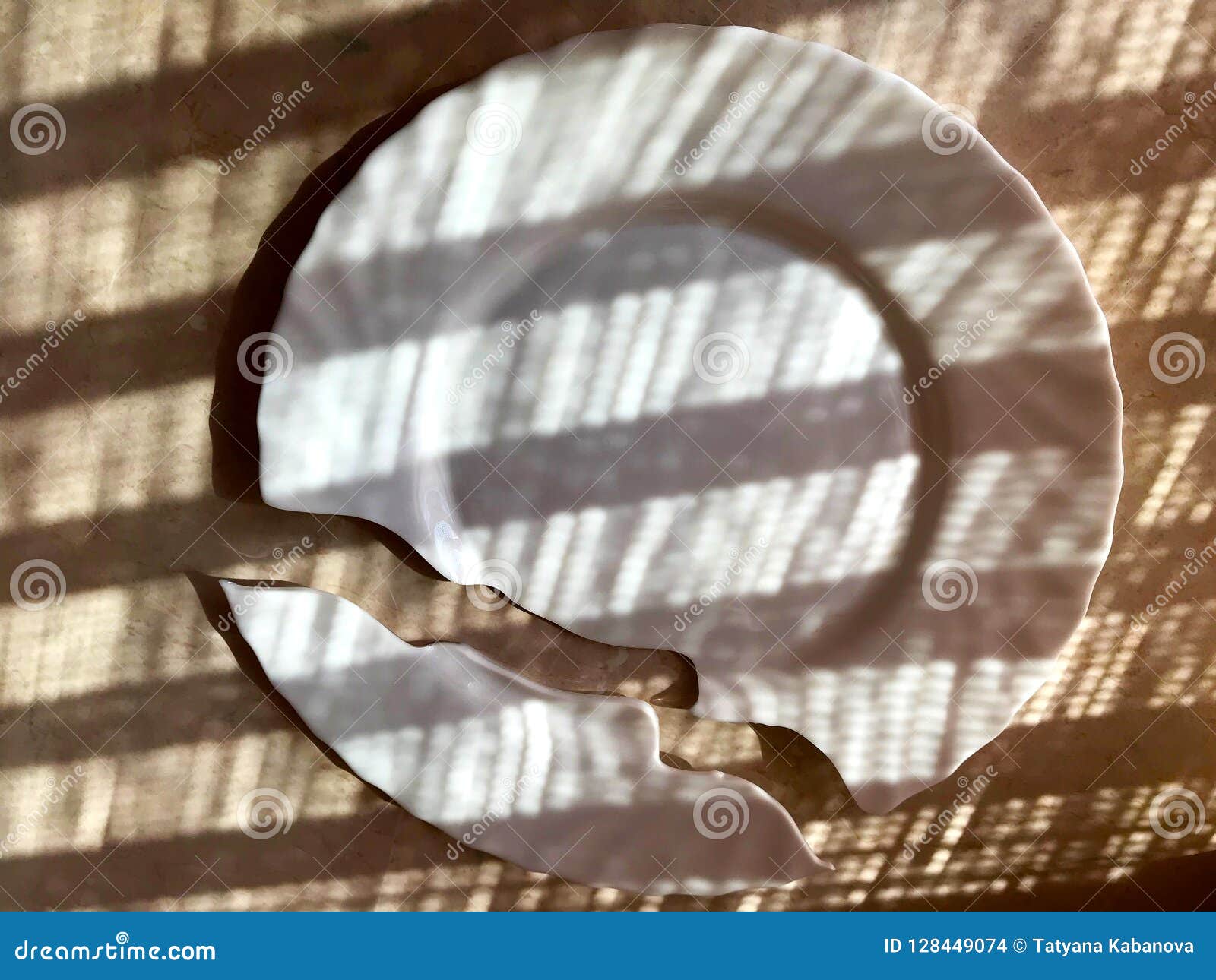 Broken Plate on the Table, on the Floor. Stock Photo - Image of broken ...