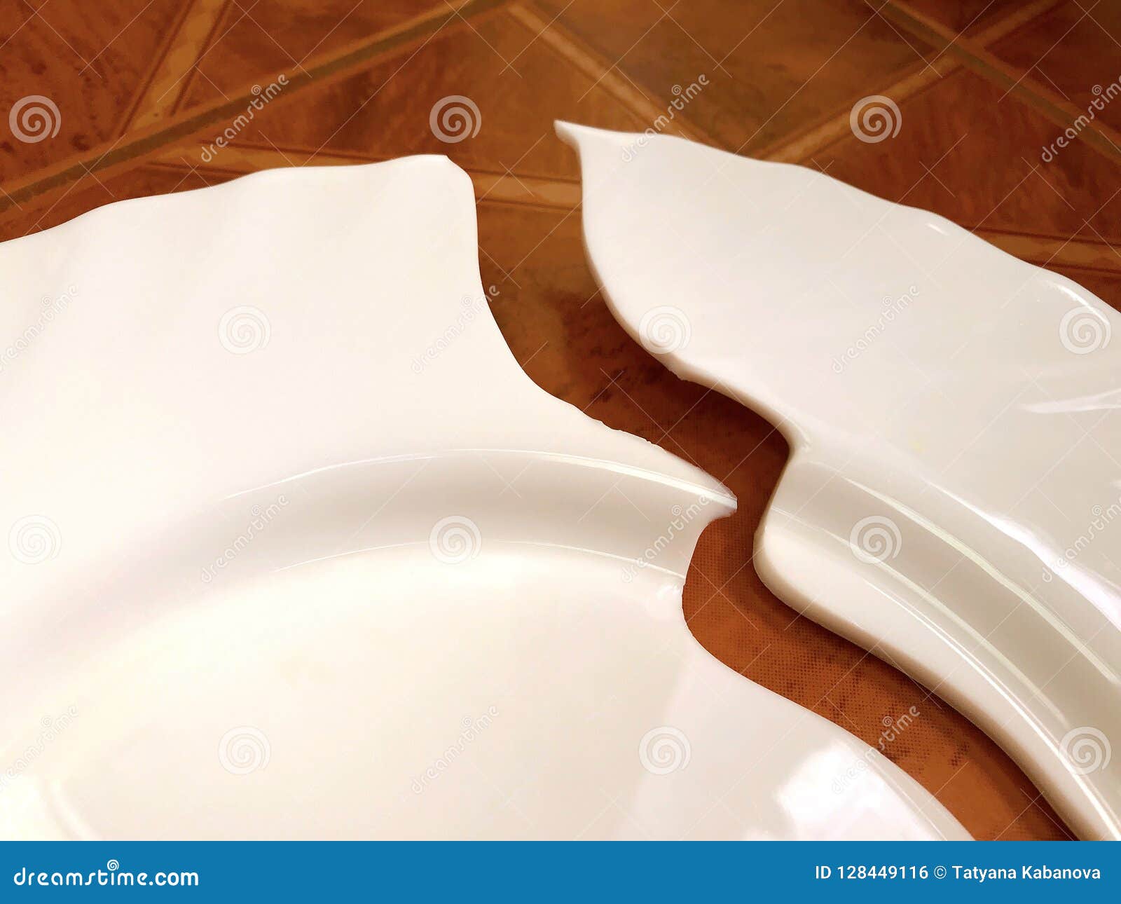 Broken Plate on the Table, on the Floor. Stock Photo - Image of floor ...