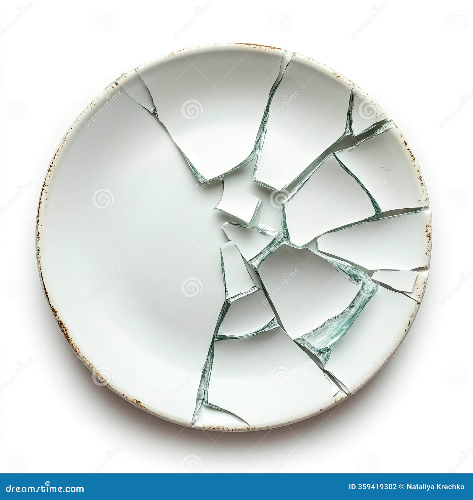 A Shattered Plate, Symbolizing Imperfection and Change. Stock Photo ...