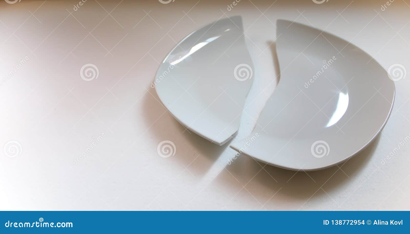 Broken Plate on the White Background Stock Photo - Image of damaged ...