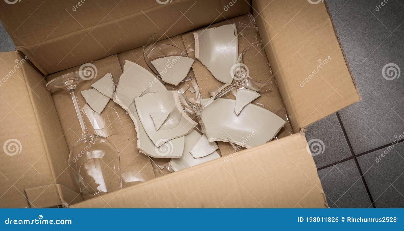 Broken Plates or Broken Glass Put in Box in the Kitchen. the Concept of ...