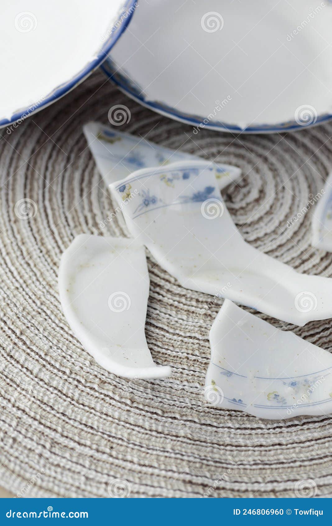 Broken Plates on Table Close Up Stock Photo - Image of nutrition ...