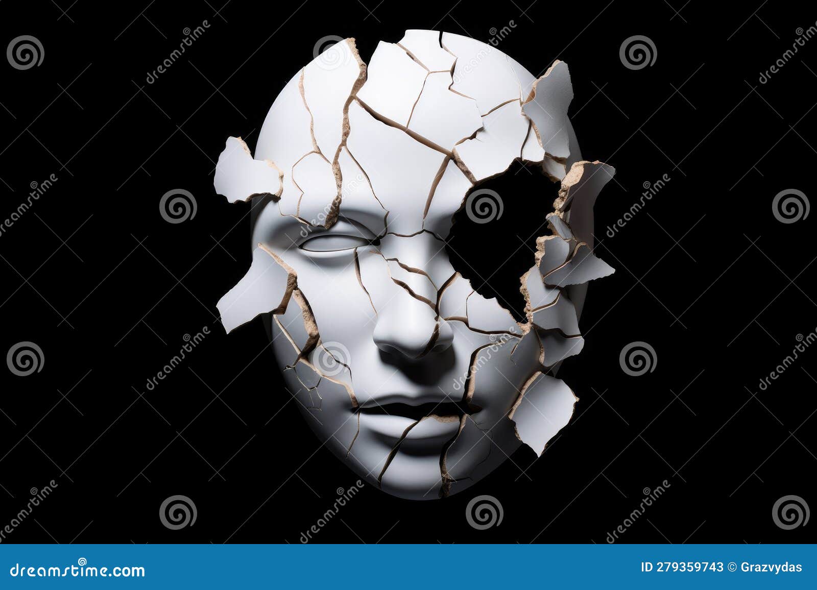 Broken Porcelain Head.AI Generated Stock Illustration - Illustration of ...