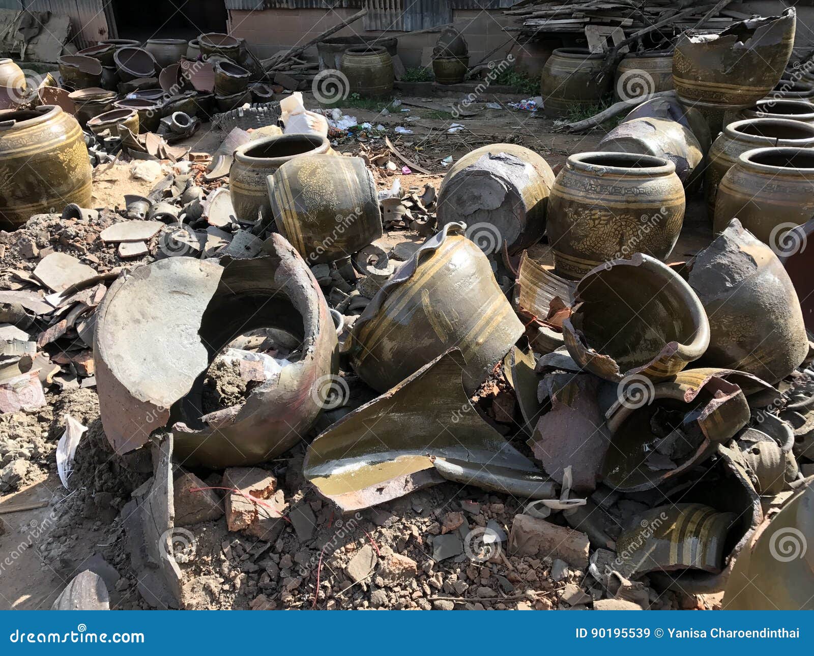 Broken Pottery, Such Damage Usually Happens from Burning in Kiln by ...