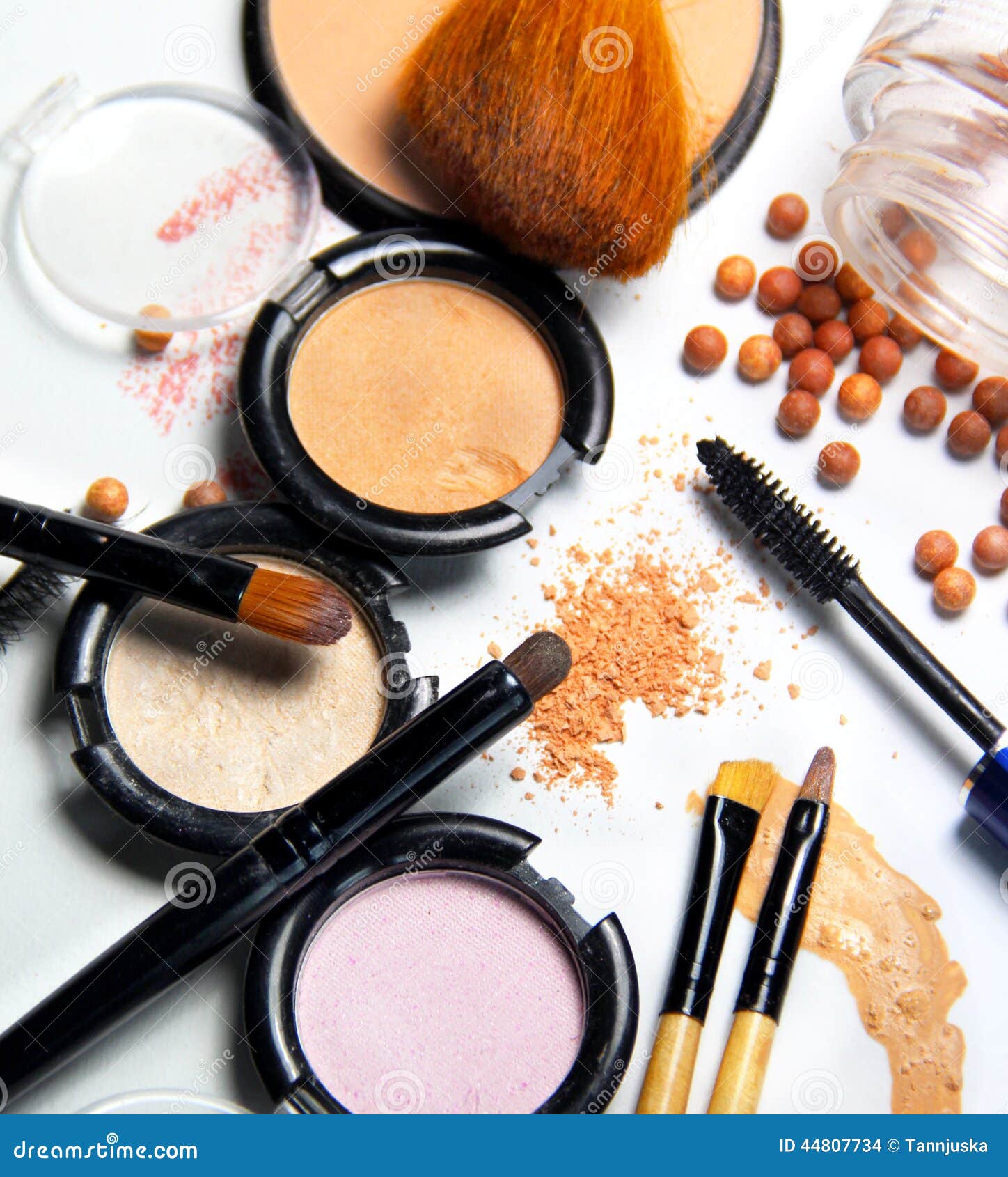 Broken Powder, Foundation and Brushes Stock Photo - Image of ...