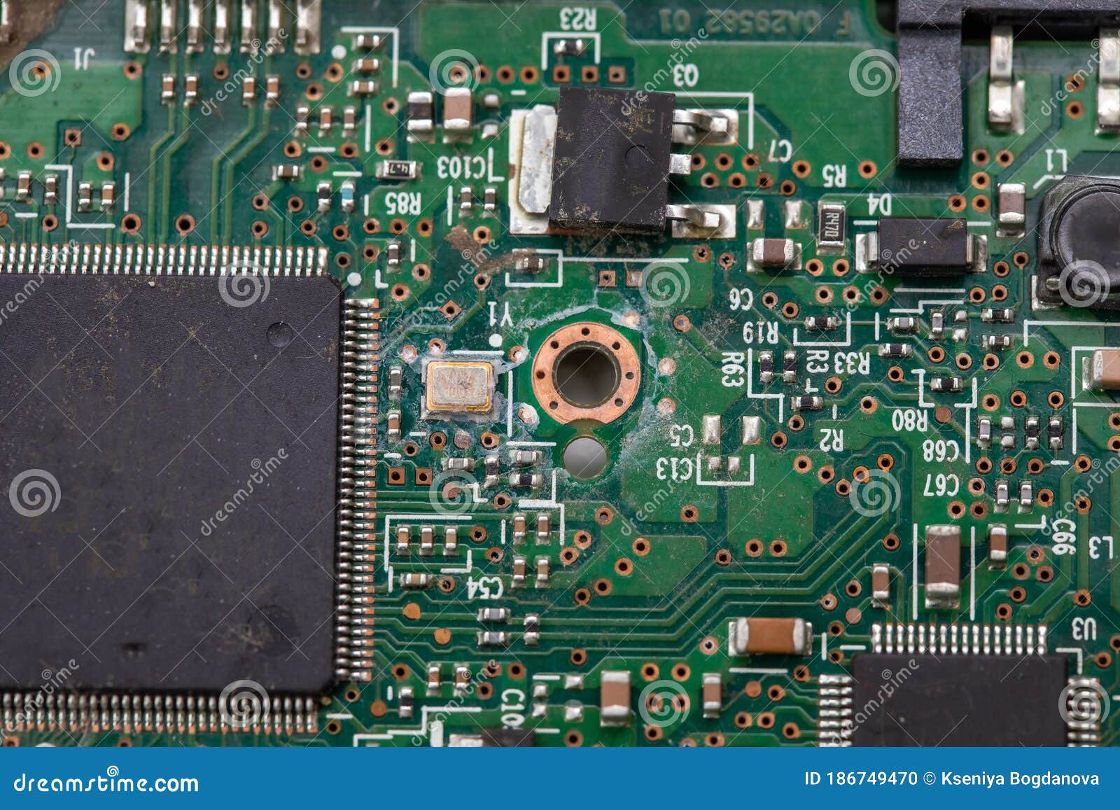 Broken Printed Circuit Board for Electronic Components Stock Photo ...