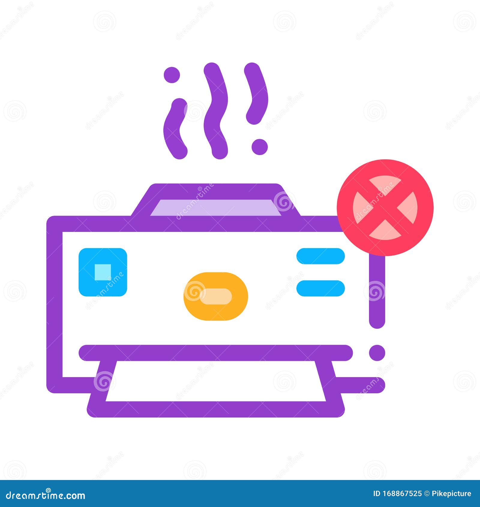 Broken Printer Icon Vector Outline Illustration Stock Vector ...