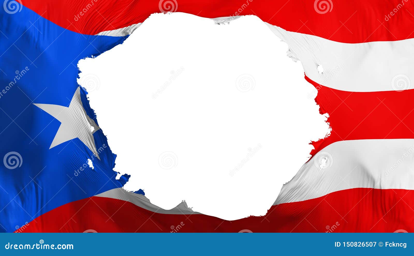 Broken Puerto Rico State Flag Stock Illustration - Illustration of blue ...