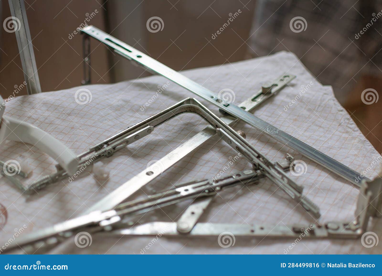 Broken Pvc Window Mechanism. Selective Focus, Shallow Depth of Field ...