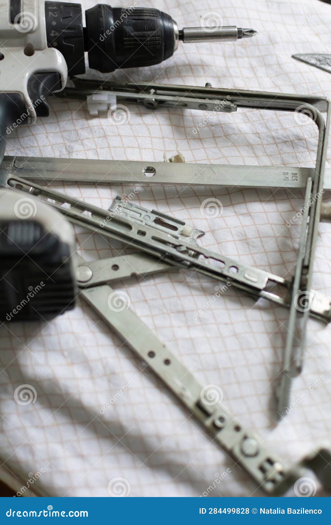 Broken Pvc Window Mechanism. Selective Focus, Shallow Depth of Field ...