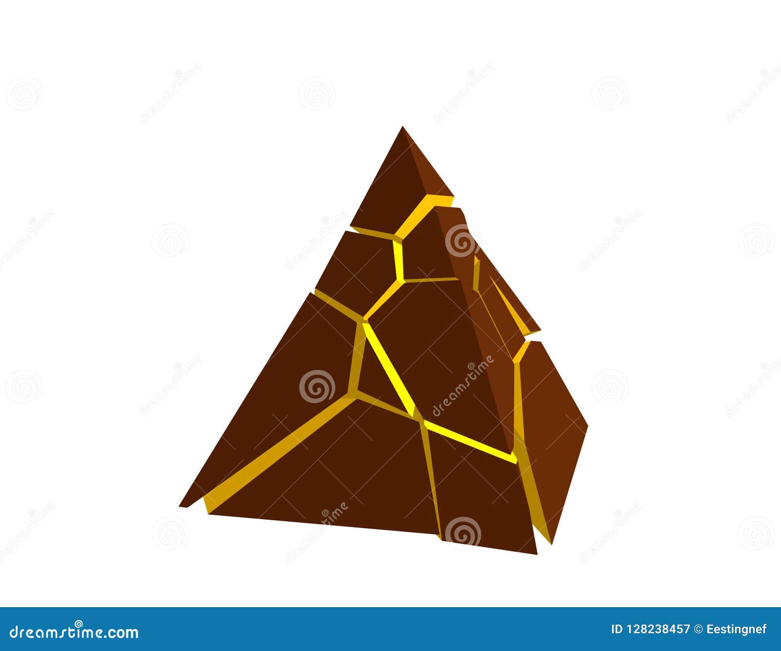 Broken Pyramid. Isolated on White Background Stock Vector ...