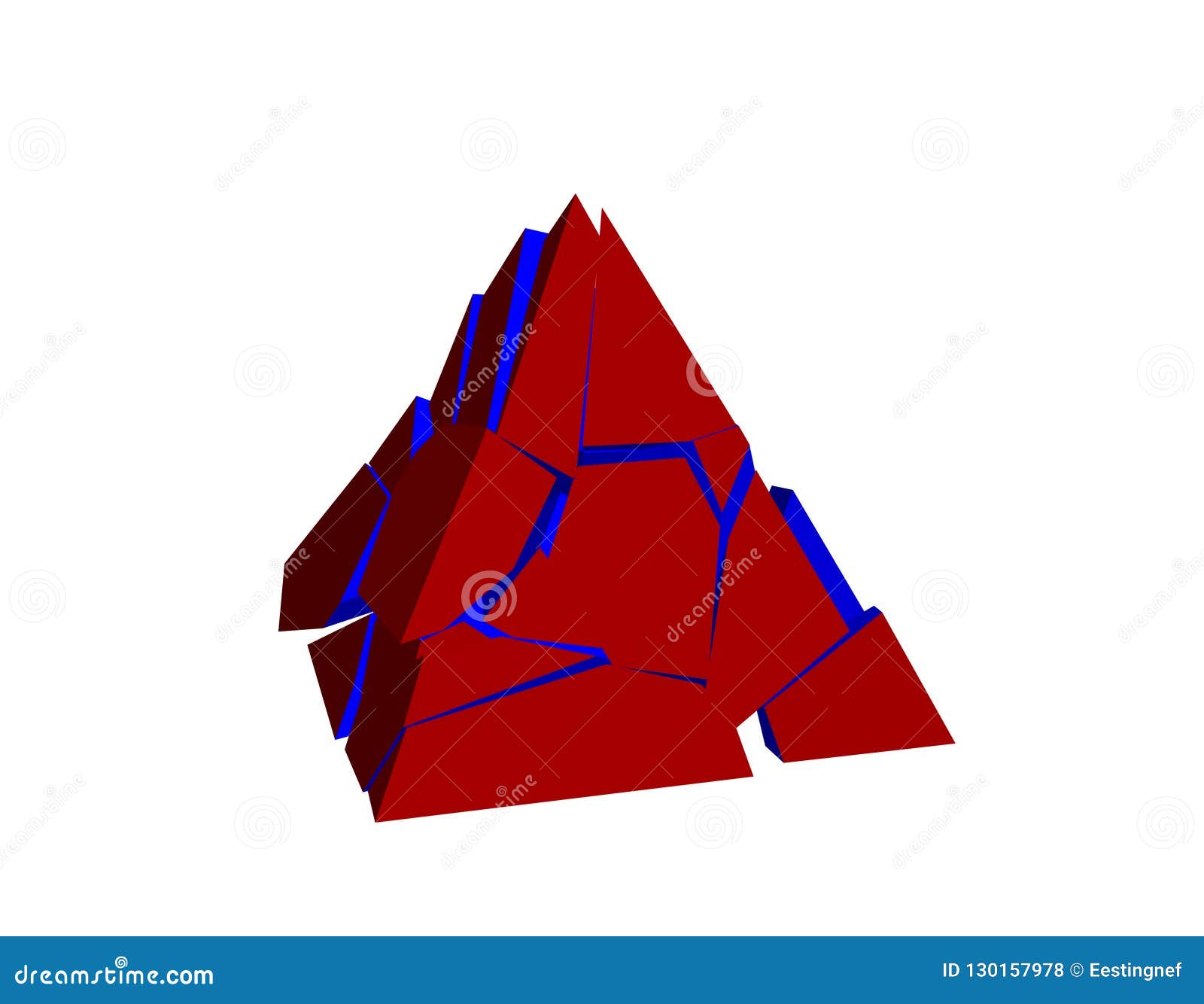 Broken Pyramid. Isolated on White Background Stock Vector ...