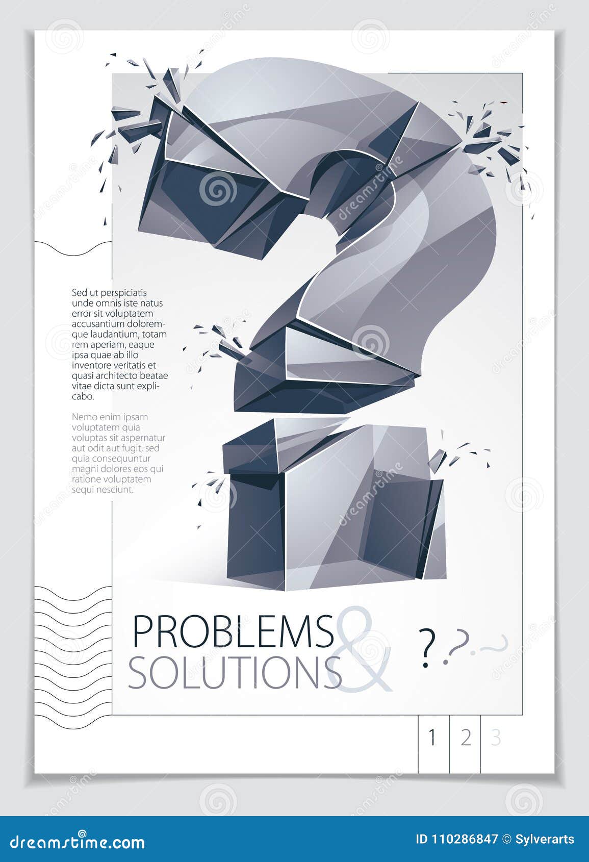 Broken Question Mark Exploding Brochure or Flyer Design, Query B Stock ...