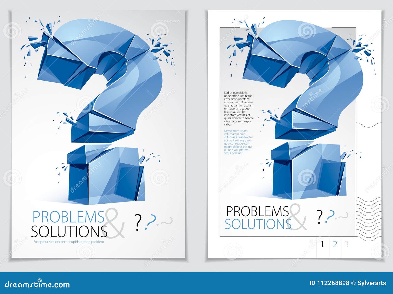 Broken Question Mark Exploding Brochure or Flyer Design, Query B Stock ...
