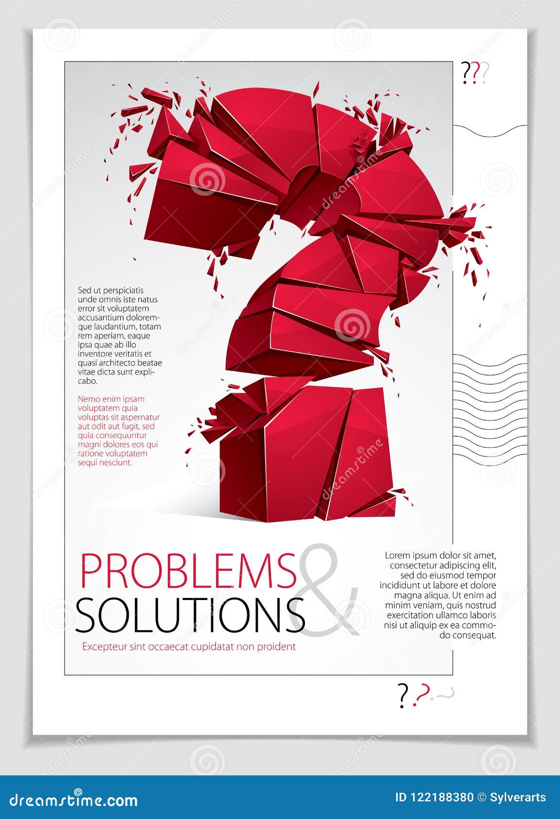 Broken Question Mark Exploding Brochure or Flyer Design, Query B Stock ...