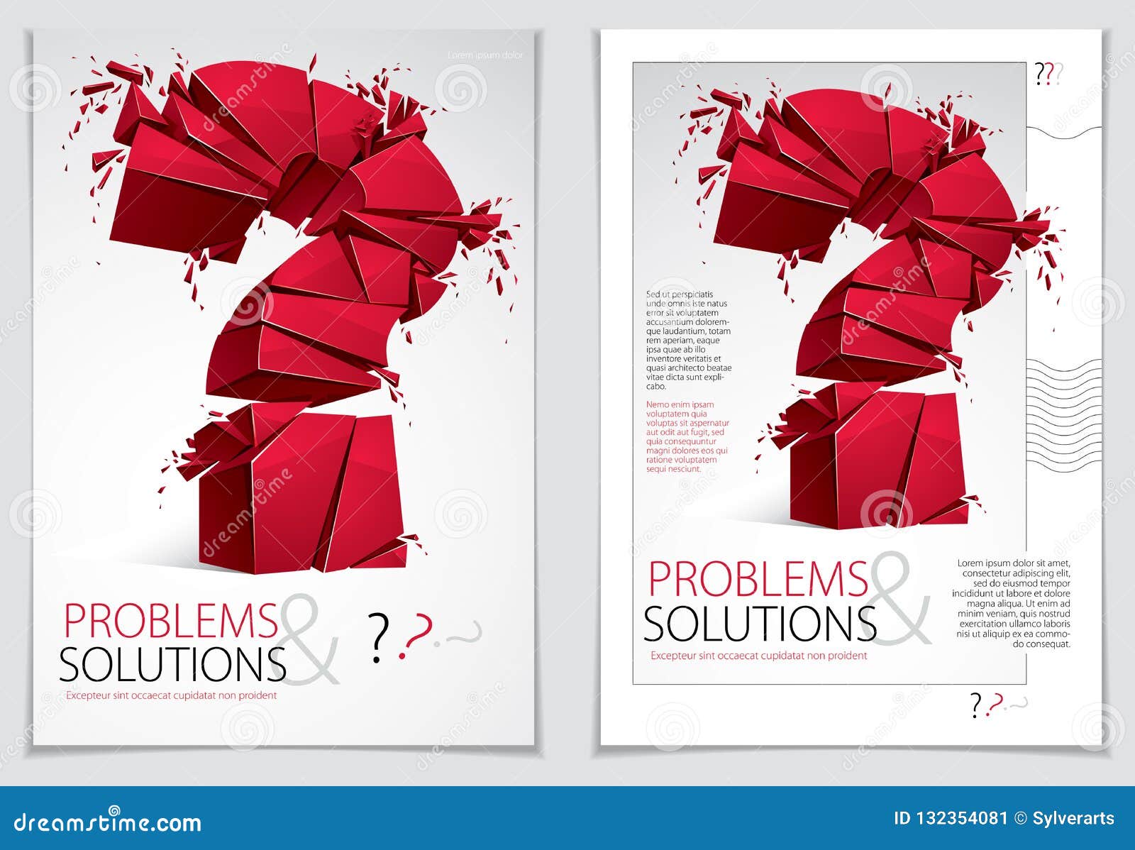 Broken Question Mark Exploding Brochure or Flyer Design, Query B Stock ...