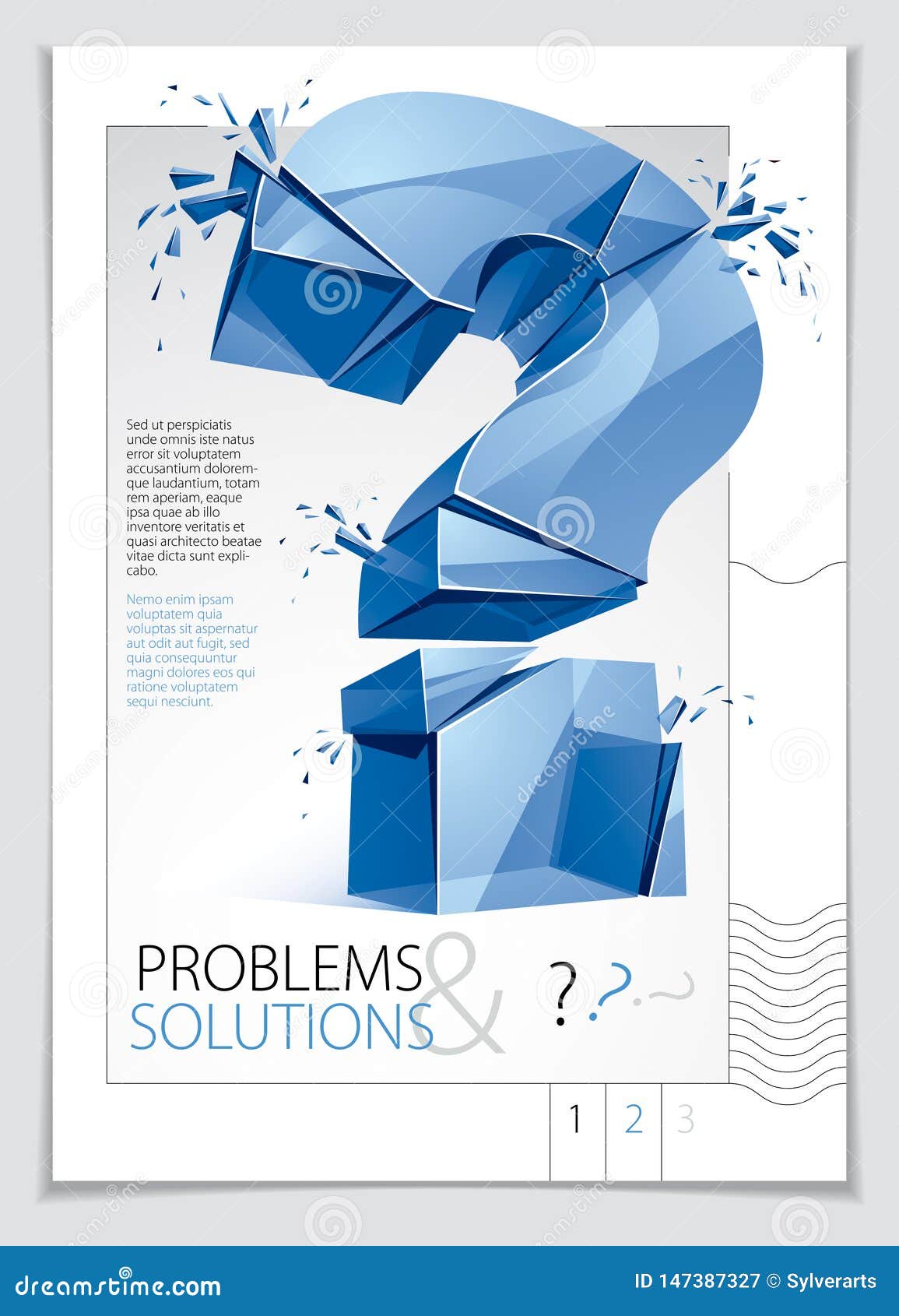 Broken Question Mark Exploding Brochure or Flyer Design, Query Breaking ...