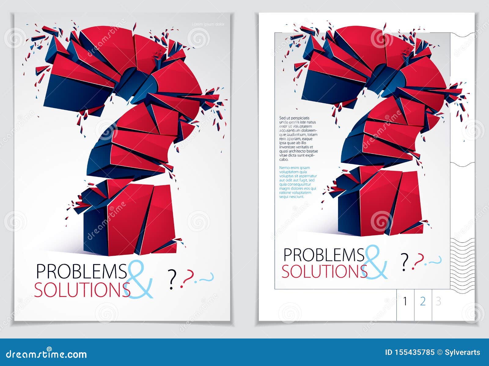 Broken Question Mark Exploding Brochure or Flyer Design, Query Breaking ...