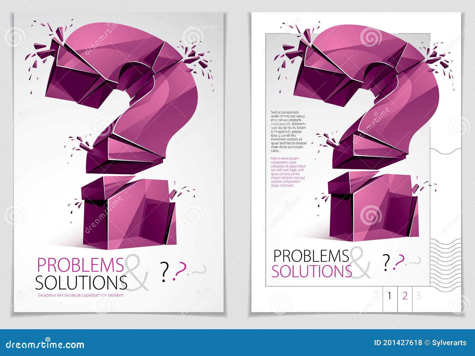 Broken Question Mark Exploding Brochure or Flyer Design, Query Breaking ...