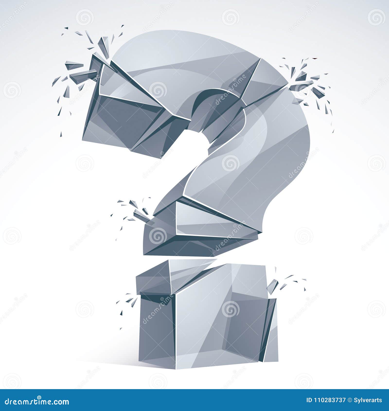 Broken Question Mark Exploding, Query Breaking To Pieces, Vector Stock ...
