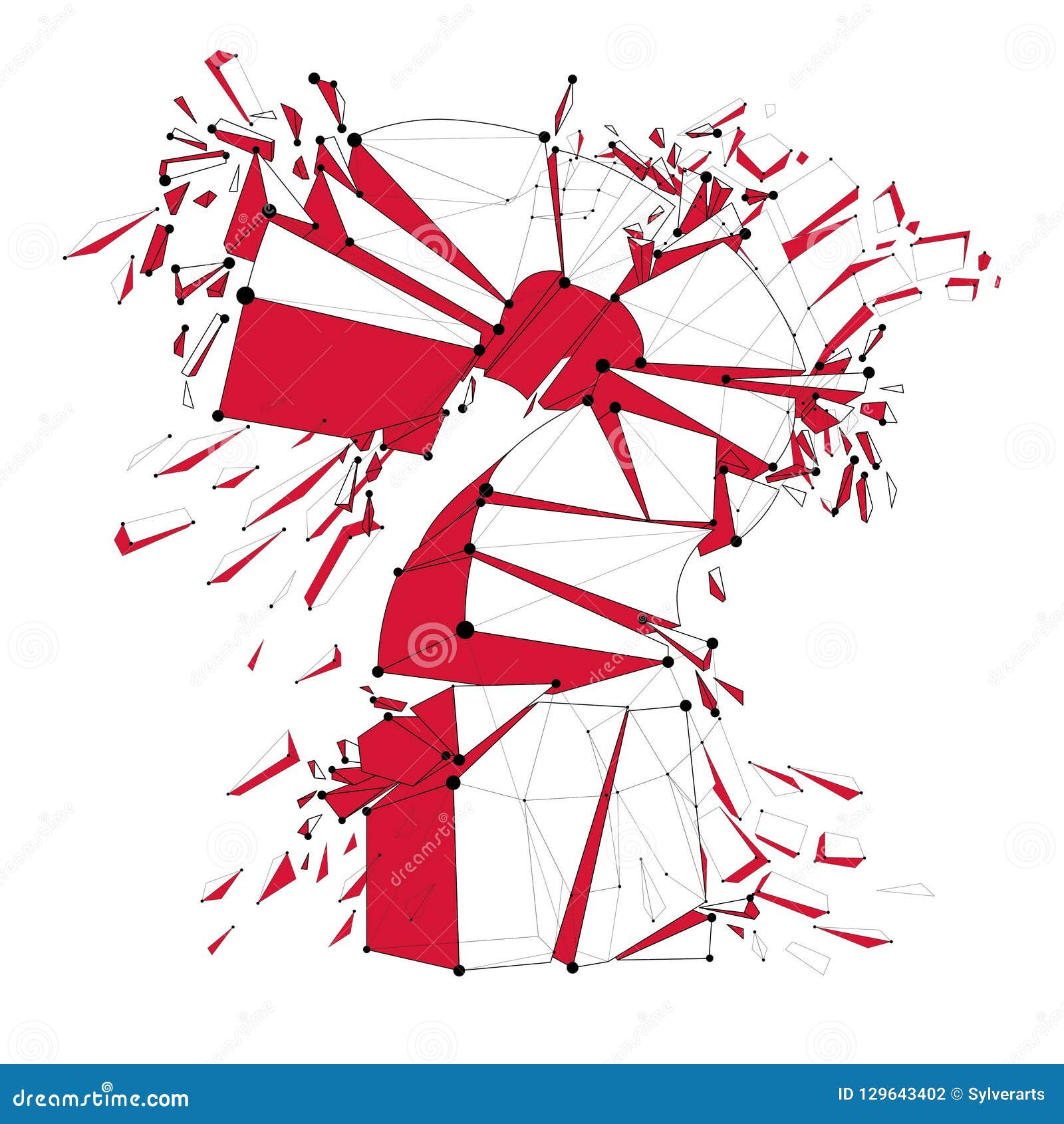 Broken Question Mark Exploding, Query Breaking To Pieces, Vector Stock ...