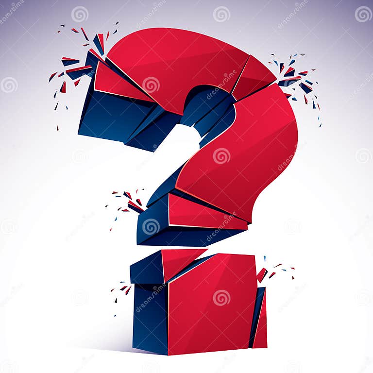 Broken Question Mark Exploding, Query Breaking To Pieces, Vector Stock ...
