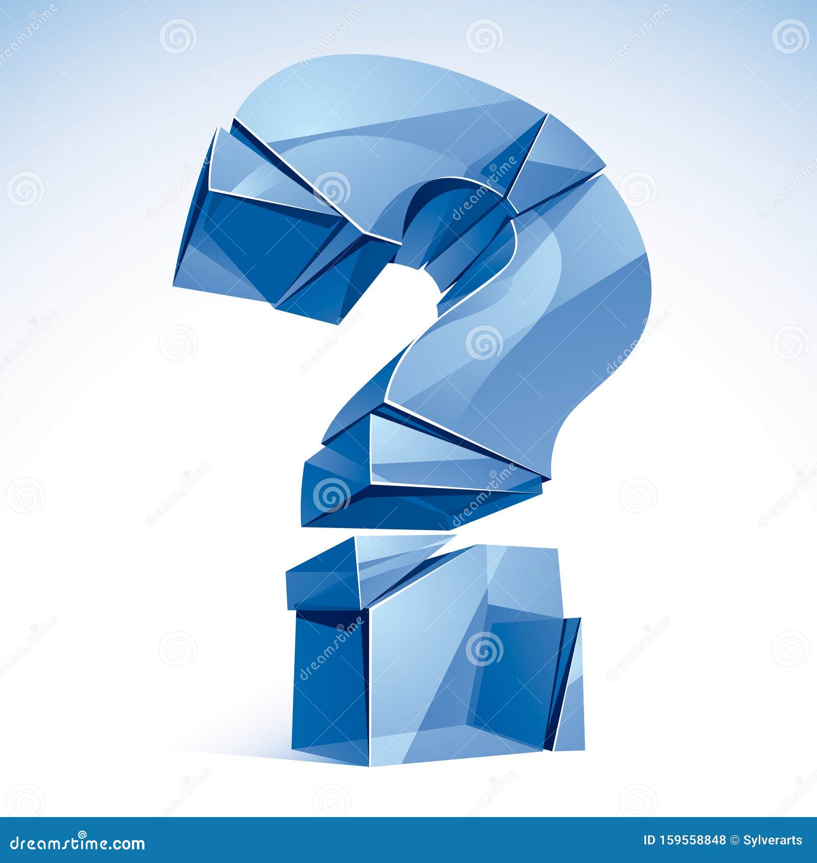 Broken Question Mark Exploding, Query Breaking To Pieces, Vector 3d ...